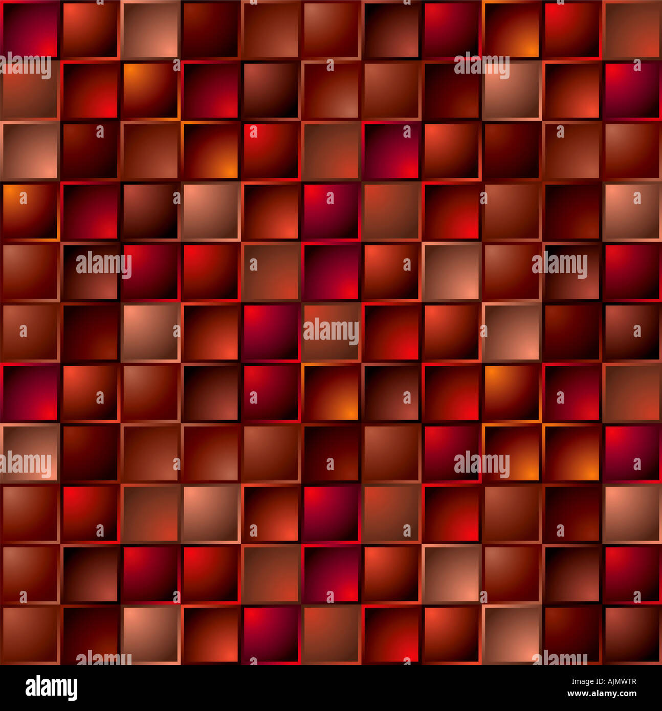 Abstract illustrated tile with repeating square design in red Stock ...