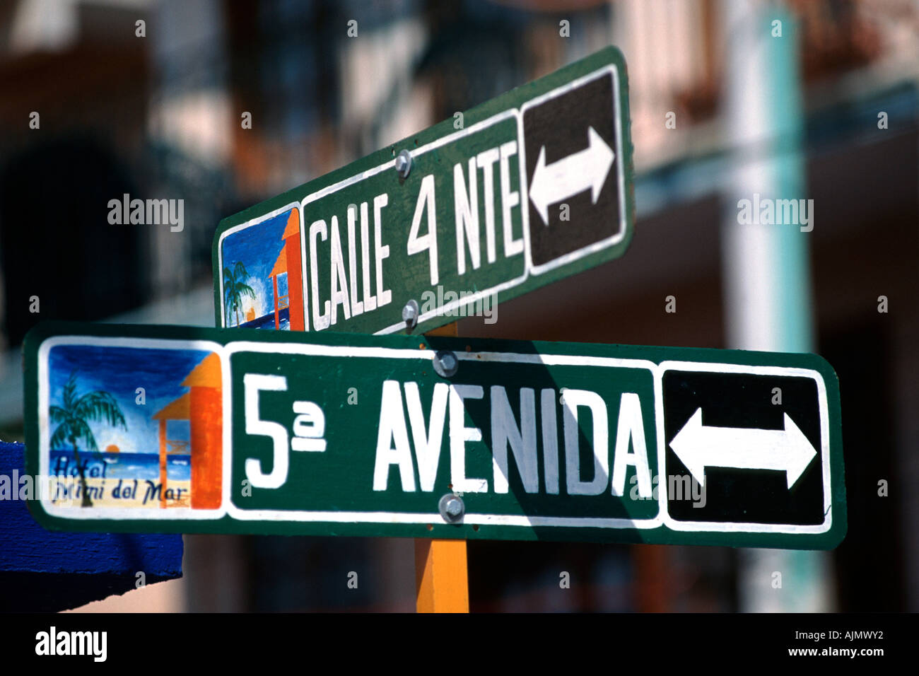 Playa direction sign hi-res stock photography and images - Alamy