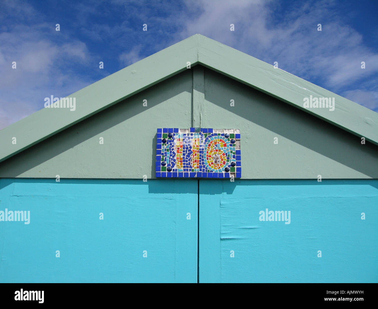 Brightly coloured beach hut on seafront Brighton, England, UK Stock ...