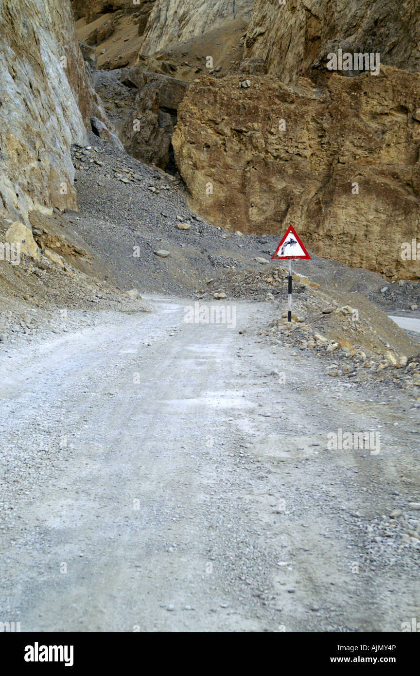 Traffic sign on road in Ladakh India Himalaya mountains Stock Photo - Alamy