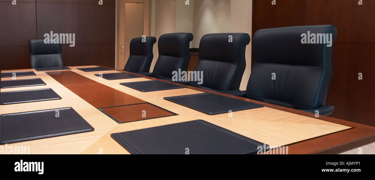 Conference Table In Executive Board Room Stock Photo - Alamy