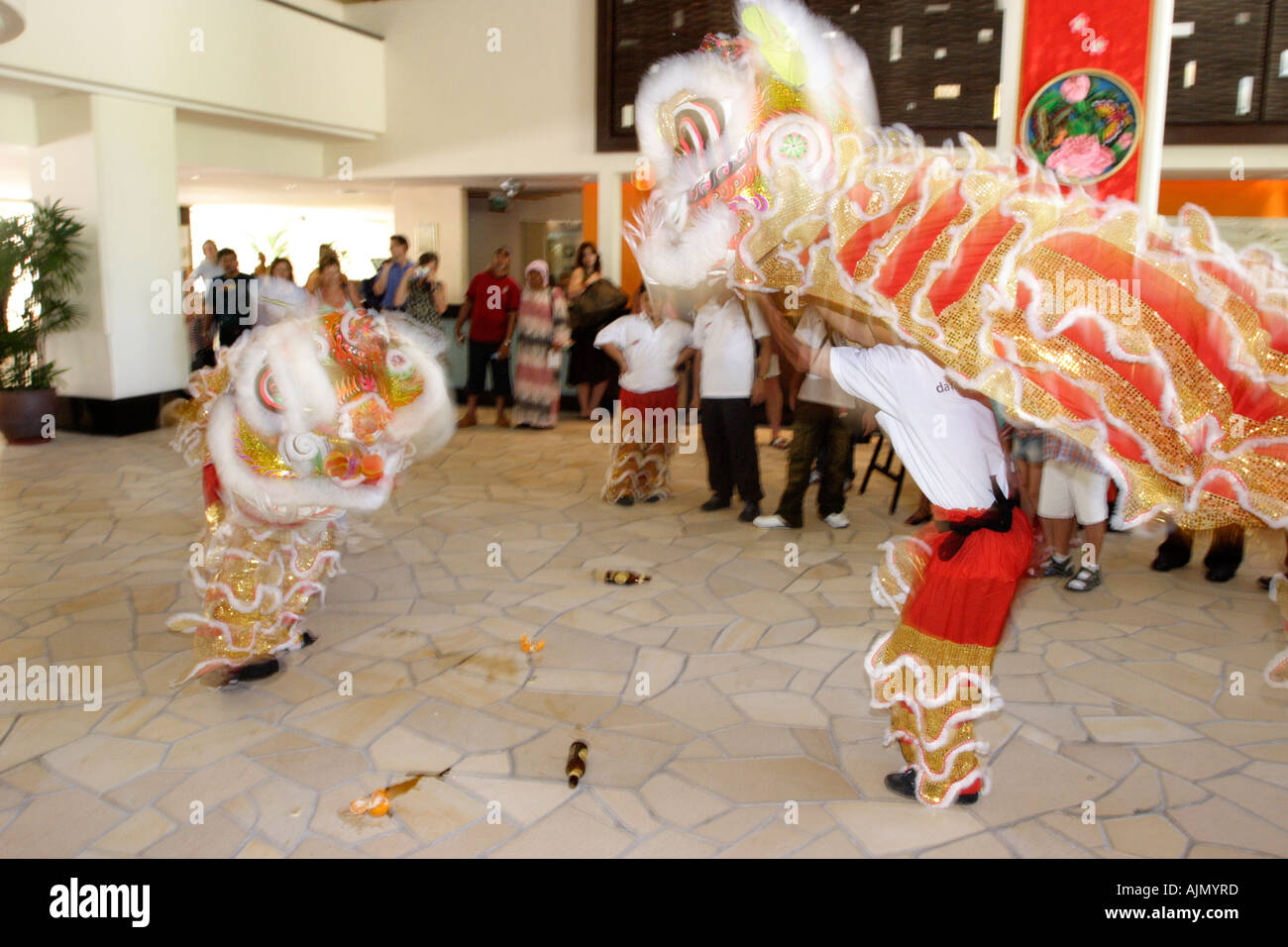 Chinese Malaysians perform the Southern Lion Dance on Chinese new year ...