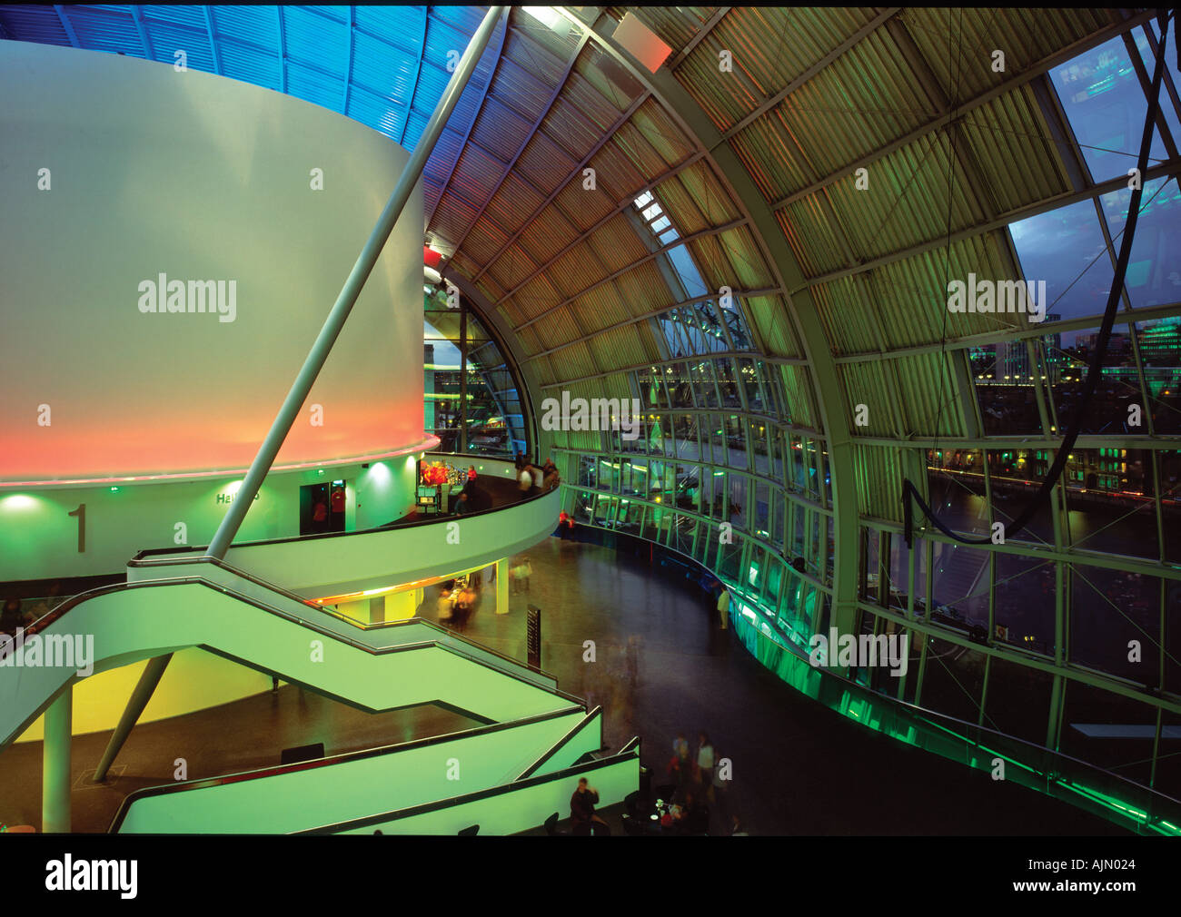 The Sage Gateshead interior at night Tyne and Wear Stock Photo - Alamy