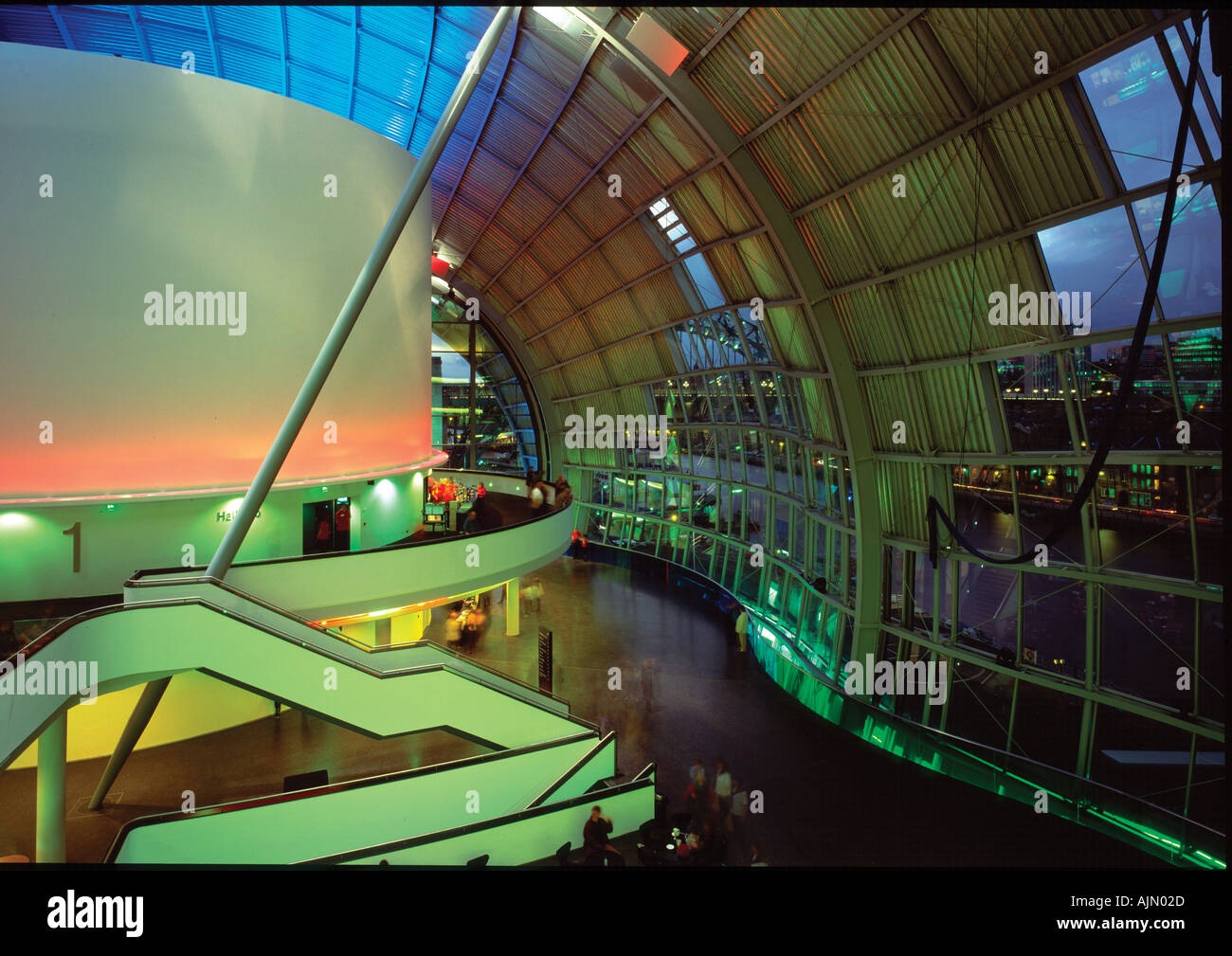 The Sage Gateshead interior at night tyne and Wear Stock Photo - Alamy