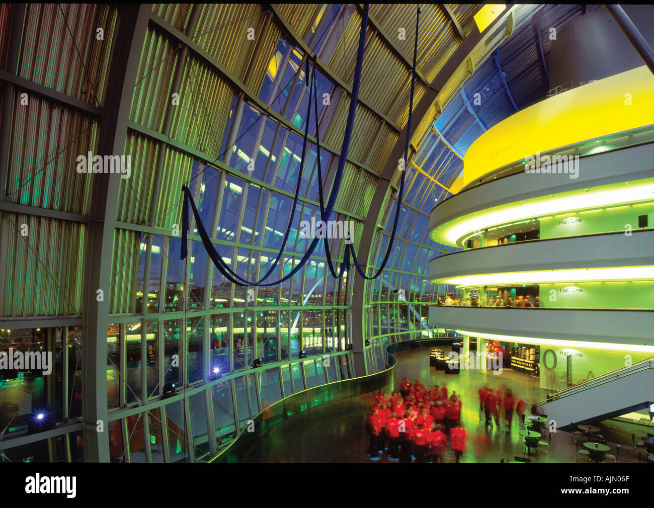 The Sage Gateshead interior at night Tyne and Wear Stock Photo - Alamy