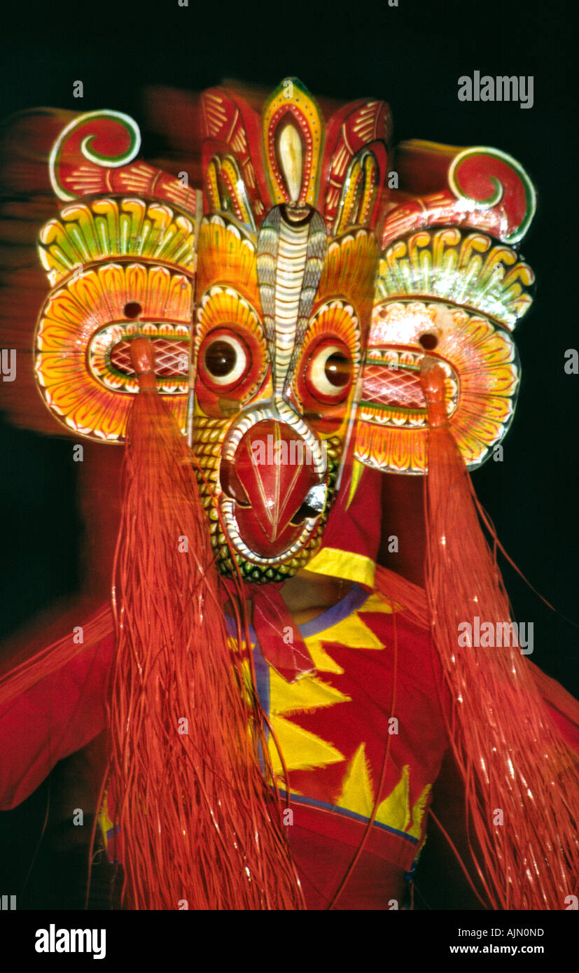 Sri Lanka Crafts Gurulu Raksha Bird Mask on dancer Kandy cultural ...