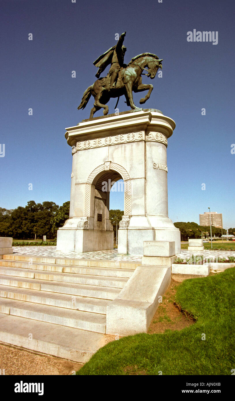 USA Texas Houston Sculpture Sam Houston memorial Main St Museum area ...