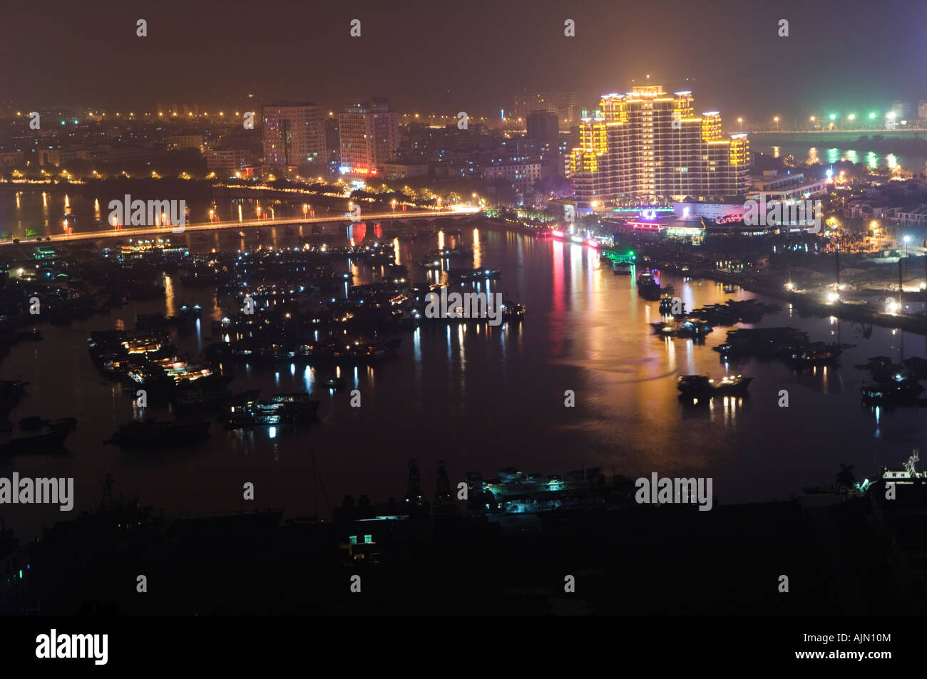 Panoramic city view Sanya City Hainan Province China Asia Stock Photo ...