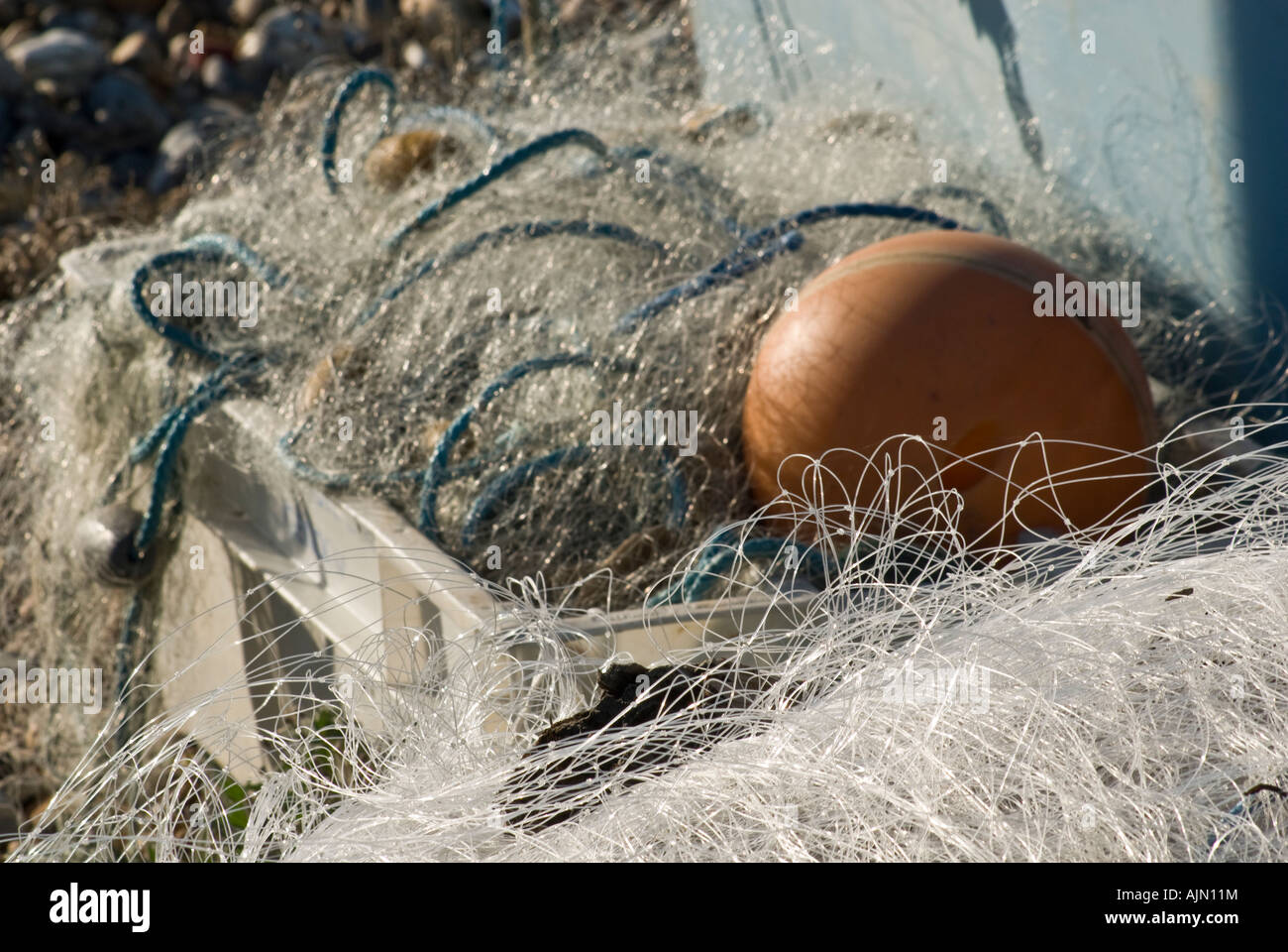Seaside debris nets rope floats Stock Photo - Alamy