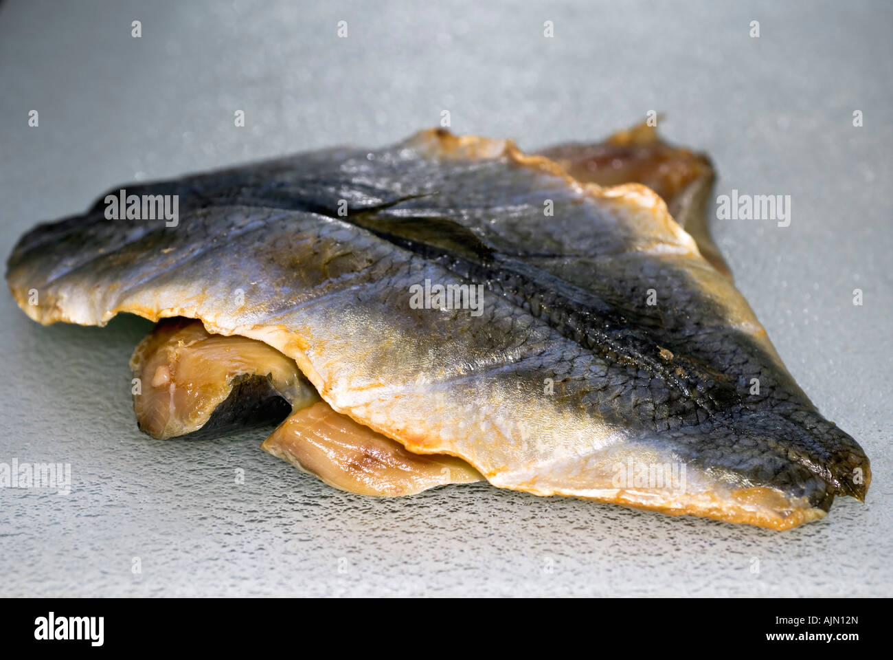 Prepared Fish Kippers glass slab Stock Photo - Alamy