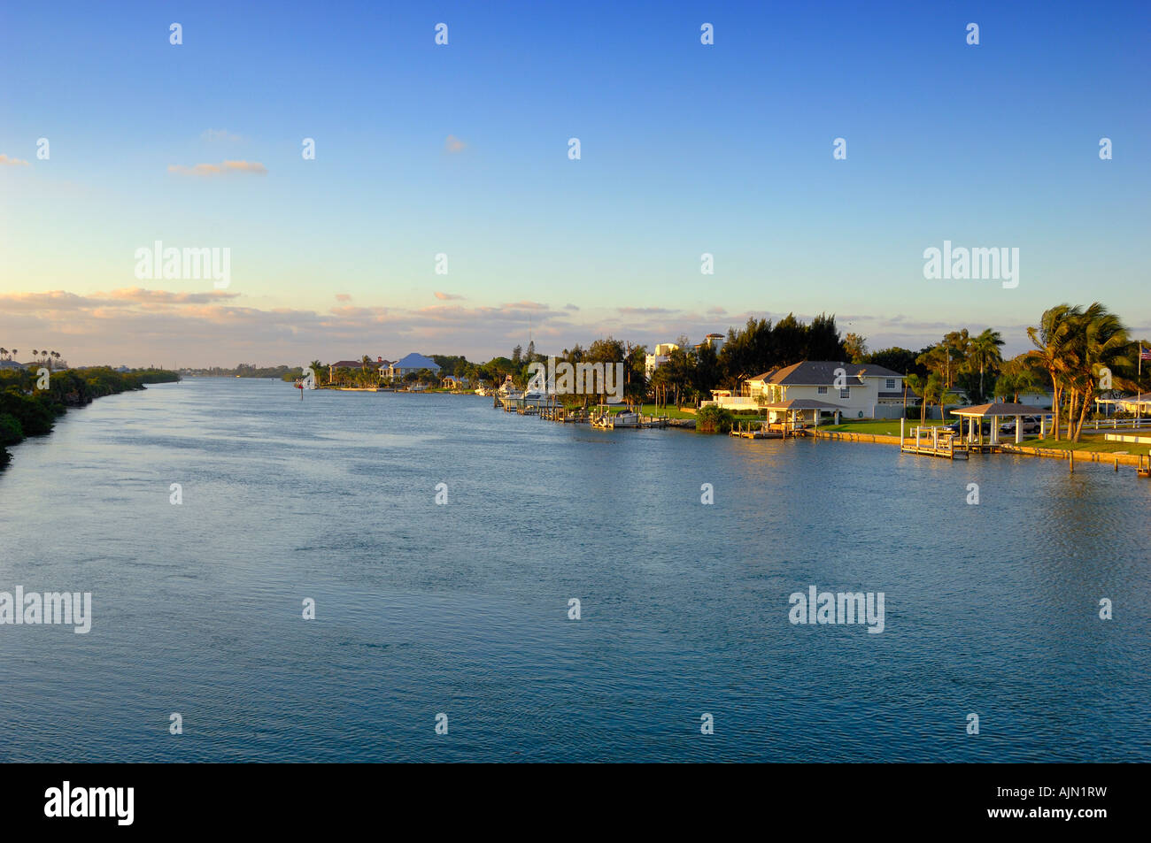 water inlet venice florida usa late afternoon sun usa america Stock ...