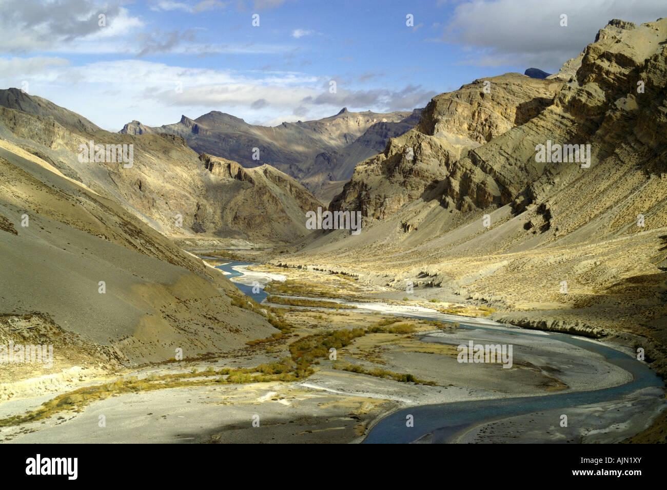 Sarchu Valley and Zanskar River, Indian Himalaya, Ladakh Stock Photo ...
