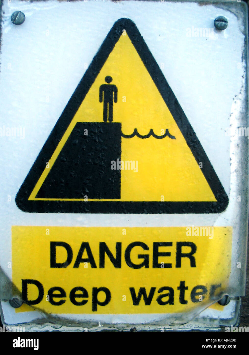 Danger Deep Water Sign Stock Photo - Alamy