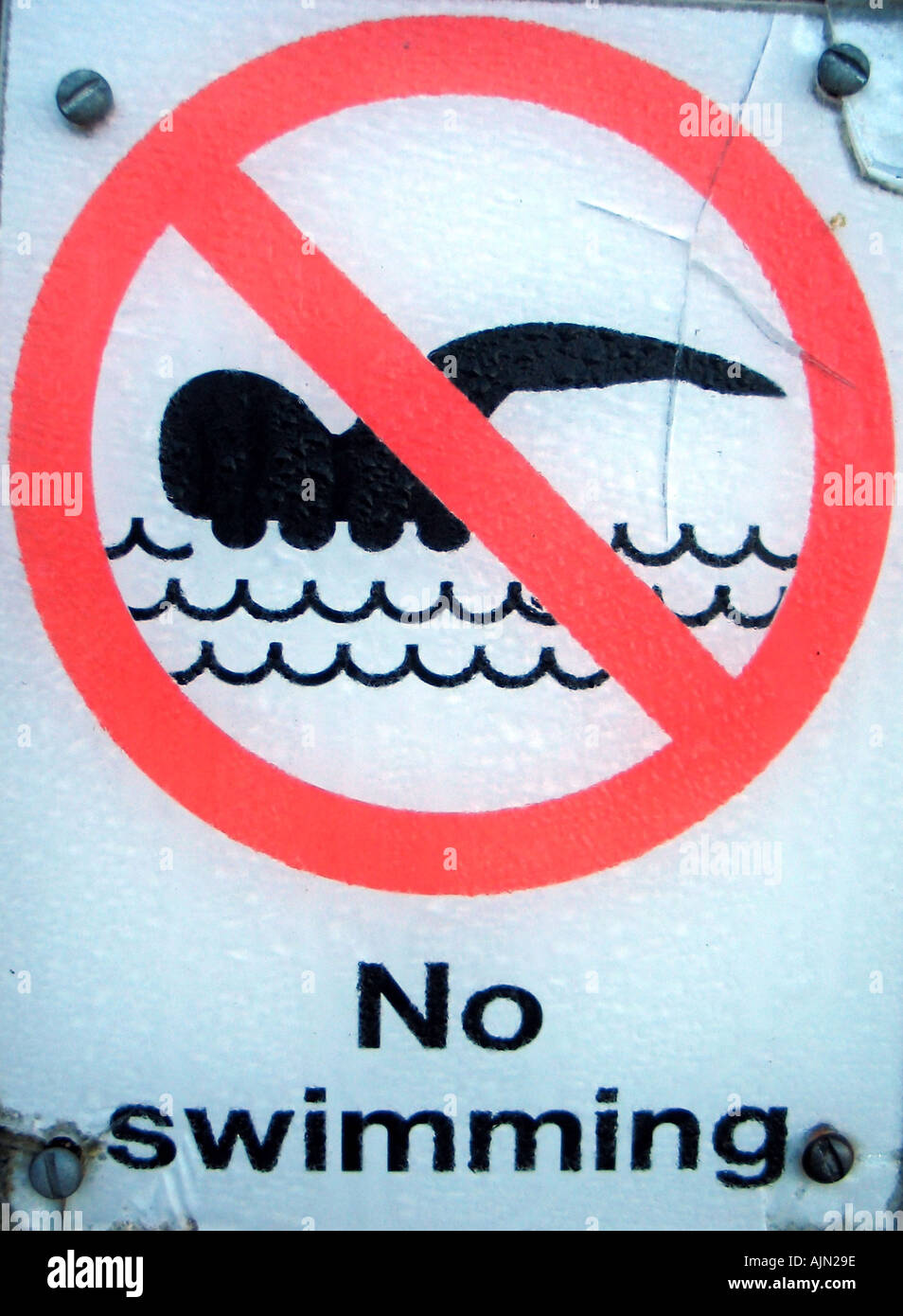 No Swimming Sign Stock Photo - Alamy