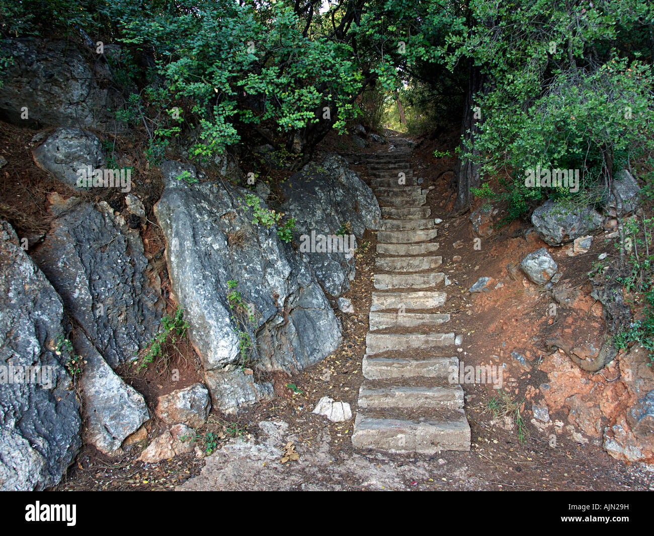 SECRET STEPS WHICH LEAD DOWN TO WATERS EDGE AKYAKA NEAR MARMARIS TURKEY ...