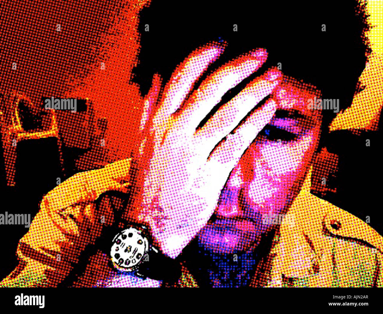 man male holding face with hand in pain anger frustration disbelief ...