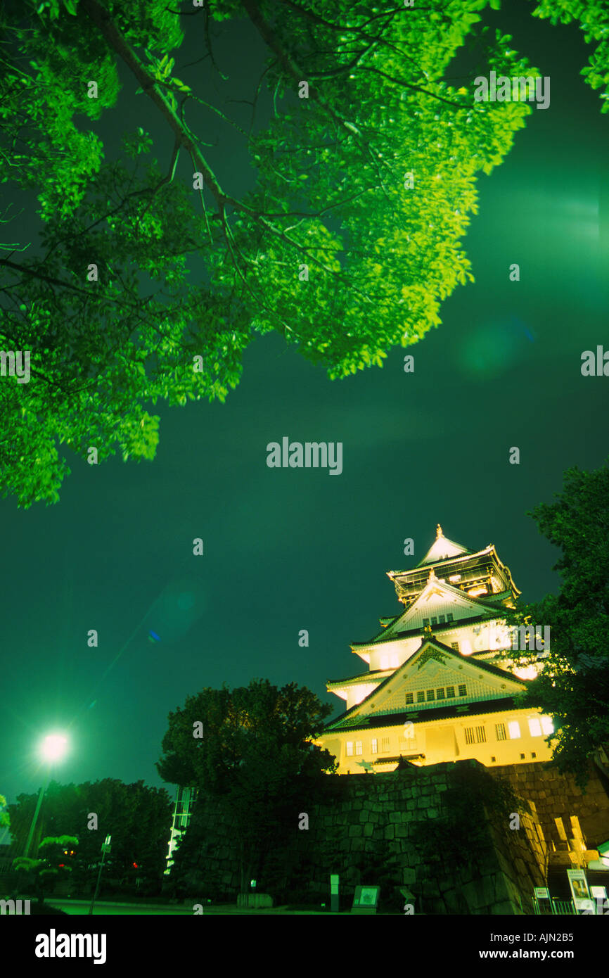 Osaka Castle at night Stock Photo - Alamy