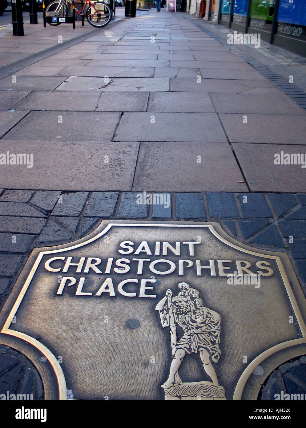 Saint Christophers Place Pavement Sign Stock Photo - Alamy