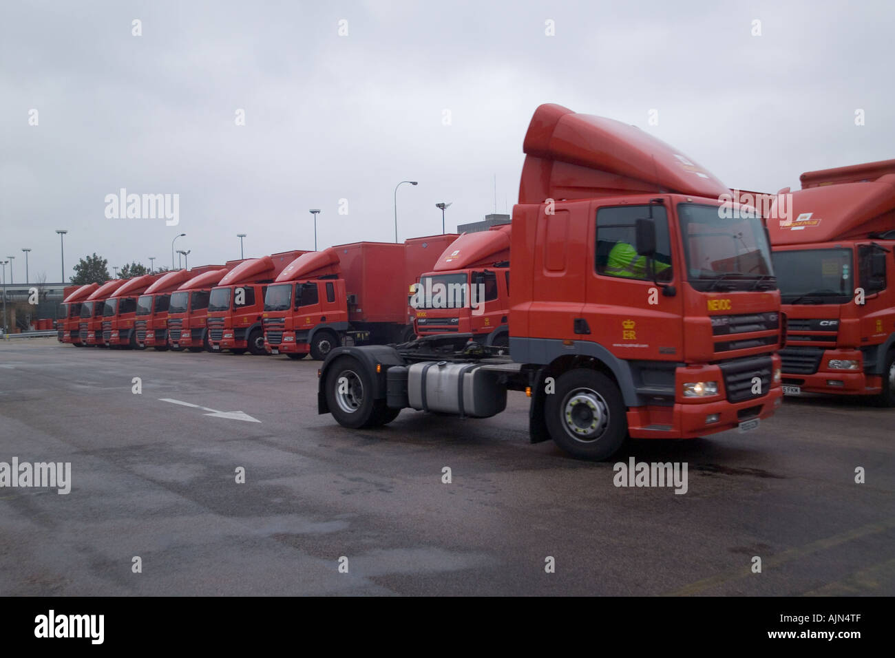 Royal Mail lorries in a row Stock Photo - Alamy