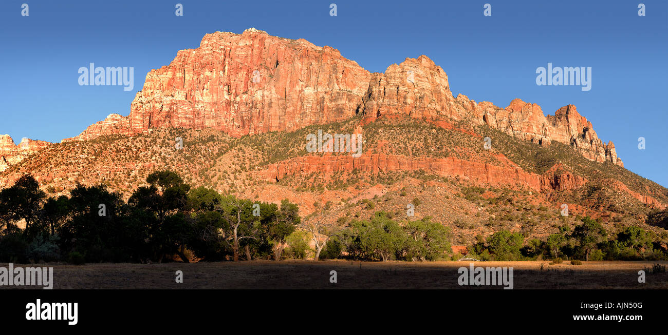 zion national park utah north america usa panoramic Stock Photo - Alamy