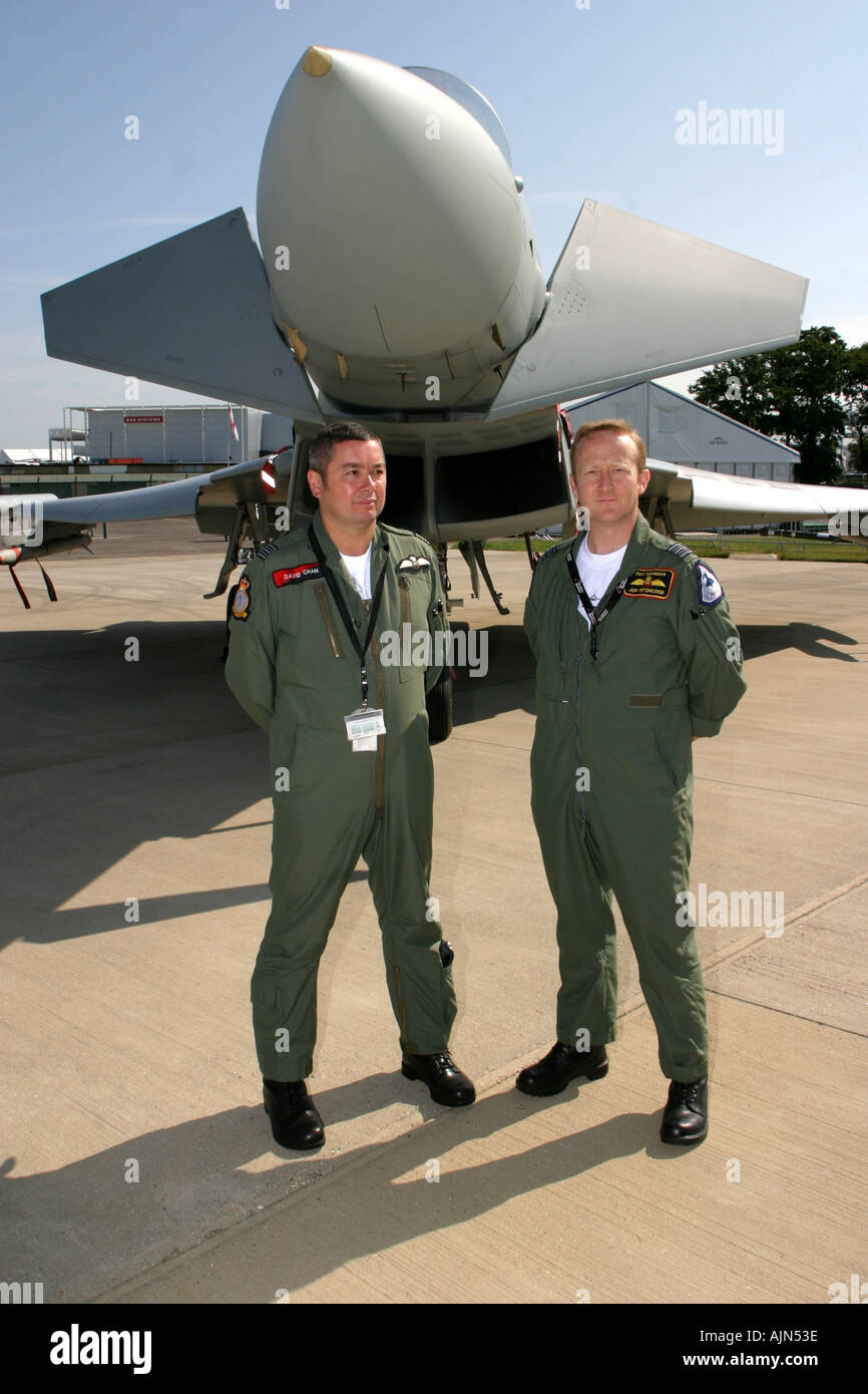 RAF Typhoon Eurofighter with training pilots Stock Photo - Alamy