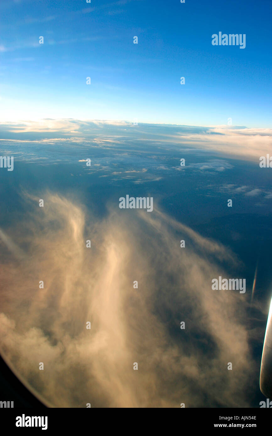 VIEW OUT OF AIRCRAFT WINDOW Stock Photo - Alamy