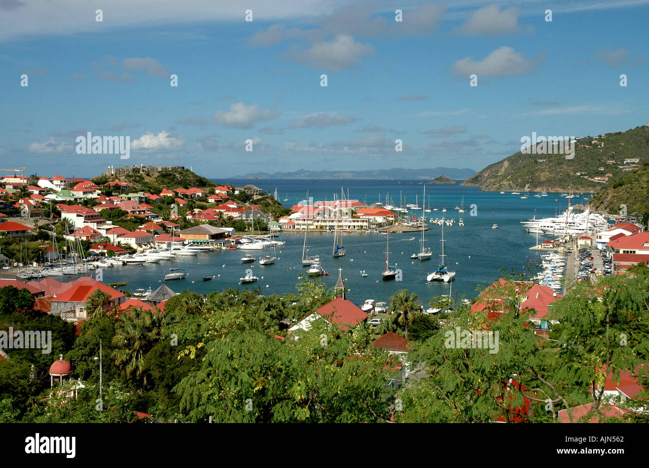 ST BARTHS French West Indies Gustavia Harbor Overview Stock Photo - Alamy