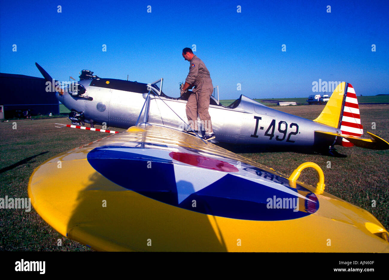 OWNER OF A 1930 s RYAN PT 22 VINTAGE TRAINING AIRCRAFT Stock Photo - Alamy