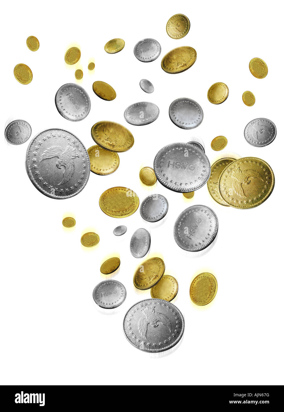 Money pouring down Cut Out Stock Images & Pictures - Alamy