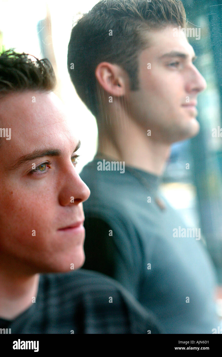 PORTRAIT TWO YOUNG MEN Stock Photo - Alamy