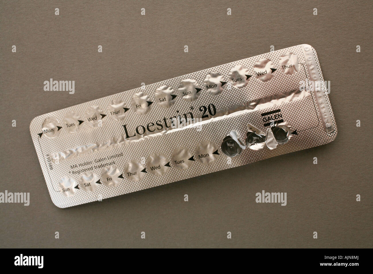 Packet of Loestrin oral contraceptive pills Stock Photo - Alamy