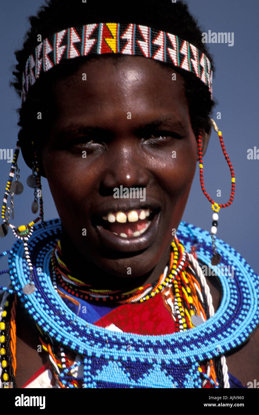 Masai Woman Singing a Welcome Masai Mara Stock Photo - Alamy