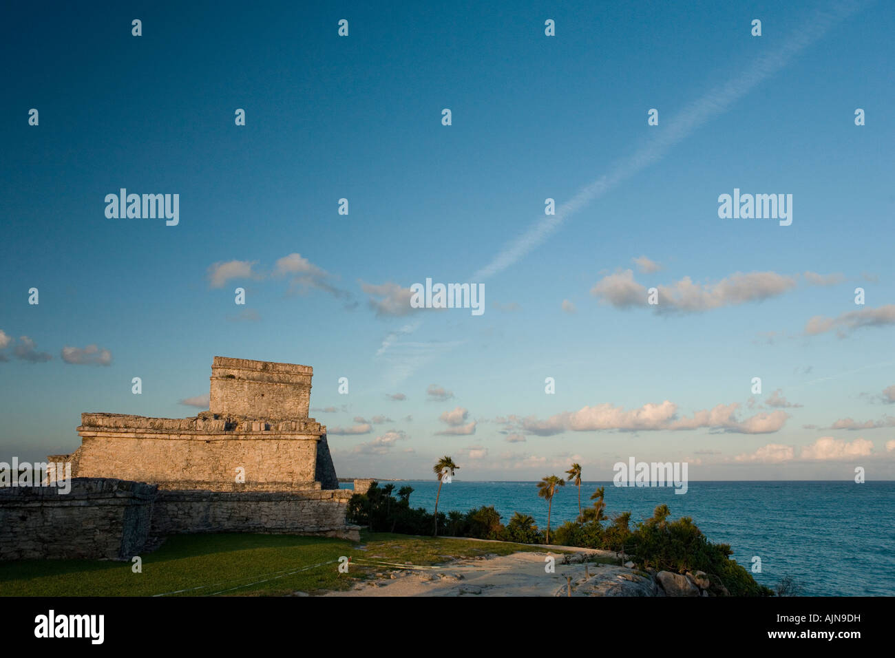 El Castillo Unesco Mayan ruins of Tulum at sunset Quintana Roo Mexico ...