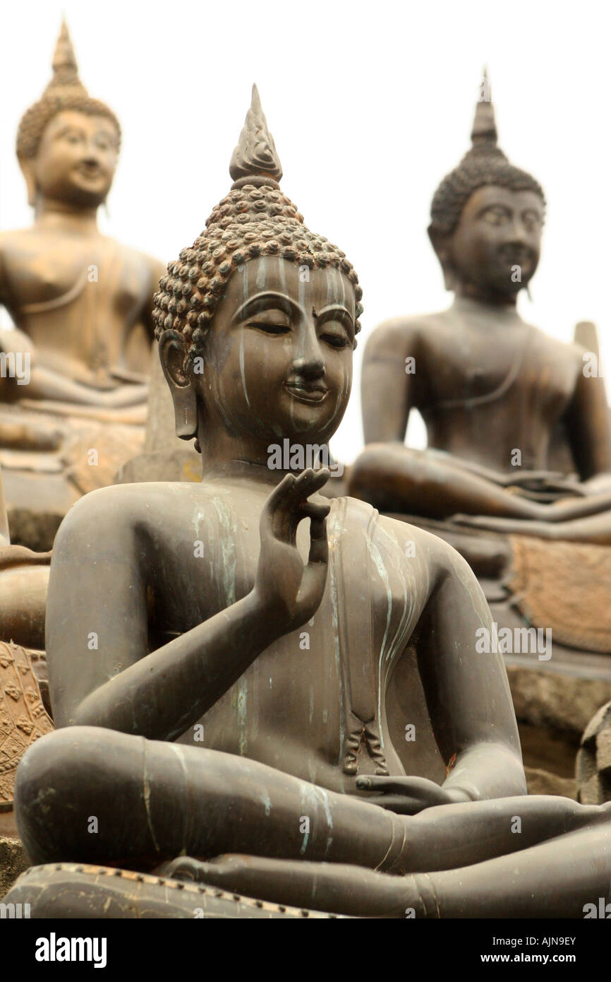 Buddha statues at the Gangaramaya Temple, in the Sri Lanka capital ...