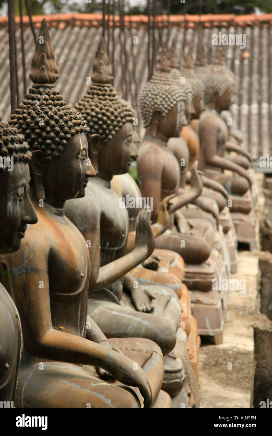 Buddha statues at the Gangaramaya Temple, in the Sri Lanka capital ...