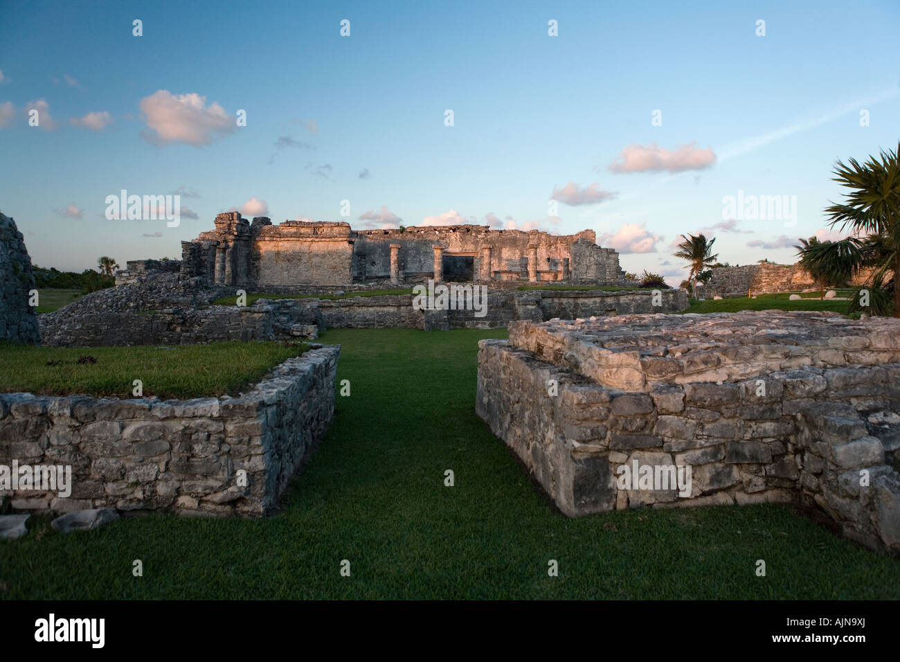 The Unesco Mayan ruins of Tulum at sunset Quintana Roo Mexico 2005 ...