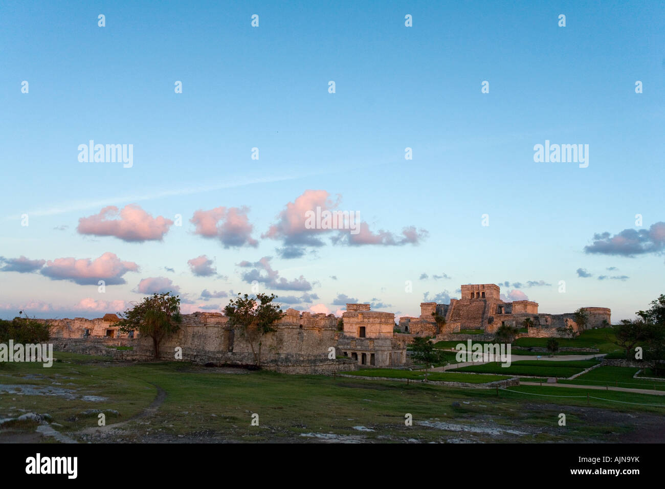 The Unesco Mayan ruins of Tulum at sunset Quintana Roo Mexico 2005 ...