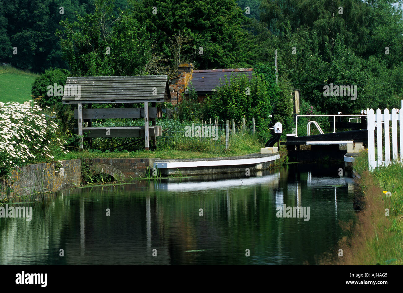 Berriew Bottom Lock on the Montgomery Canal, an isolated section of ...