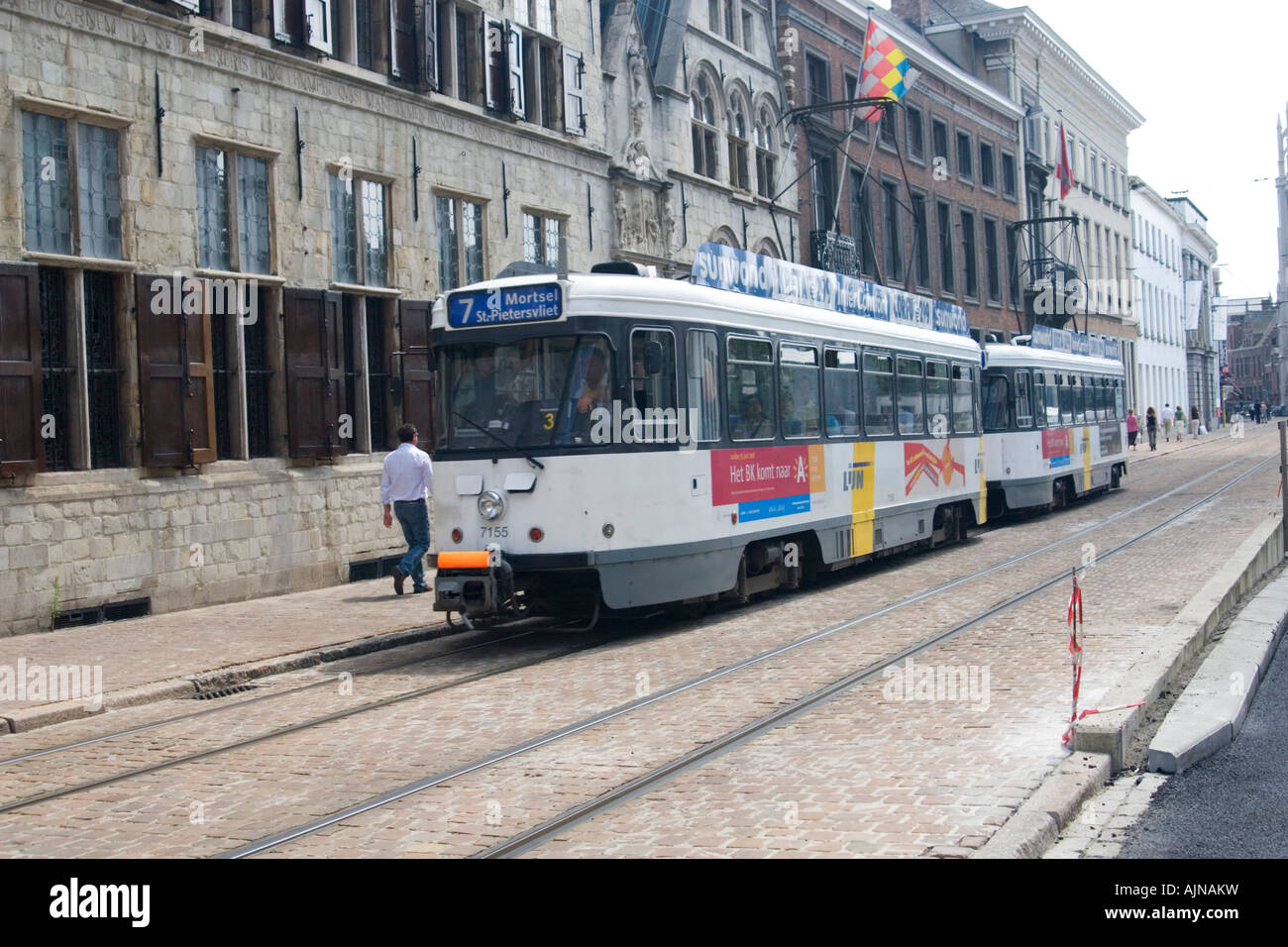 Tram in Antwerp Belgium Stock Photo - Alamy