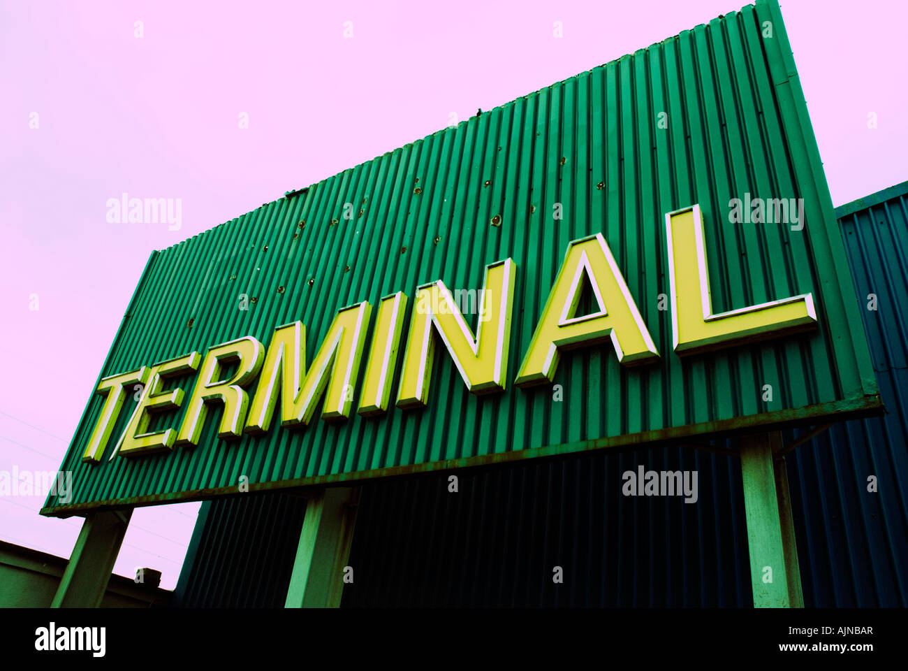 Terminal sign on tired background Stock Photo - Alamy