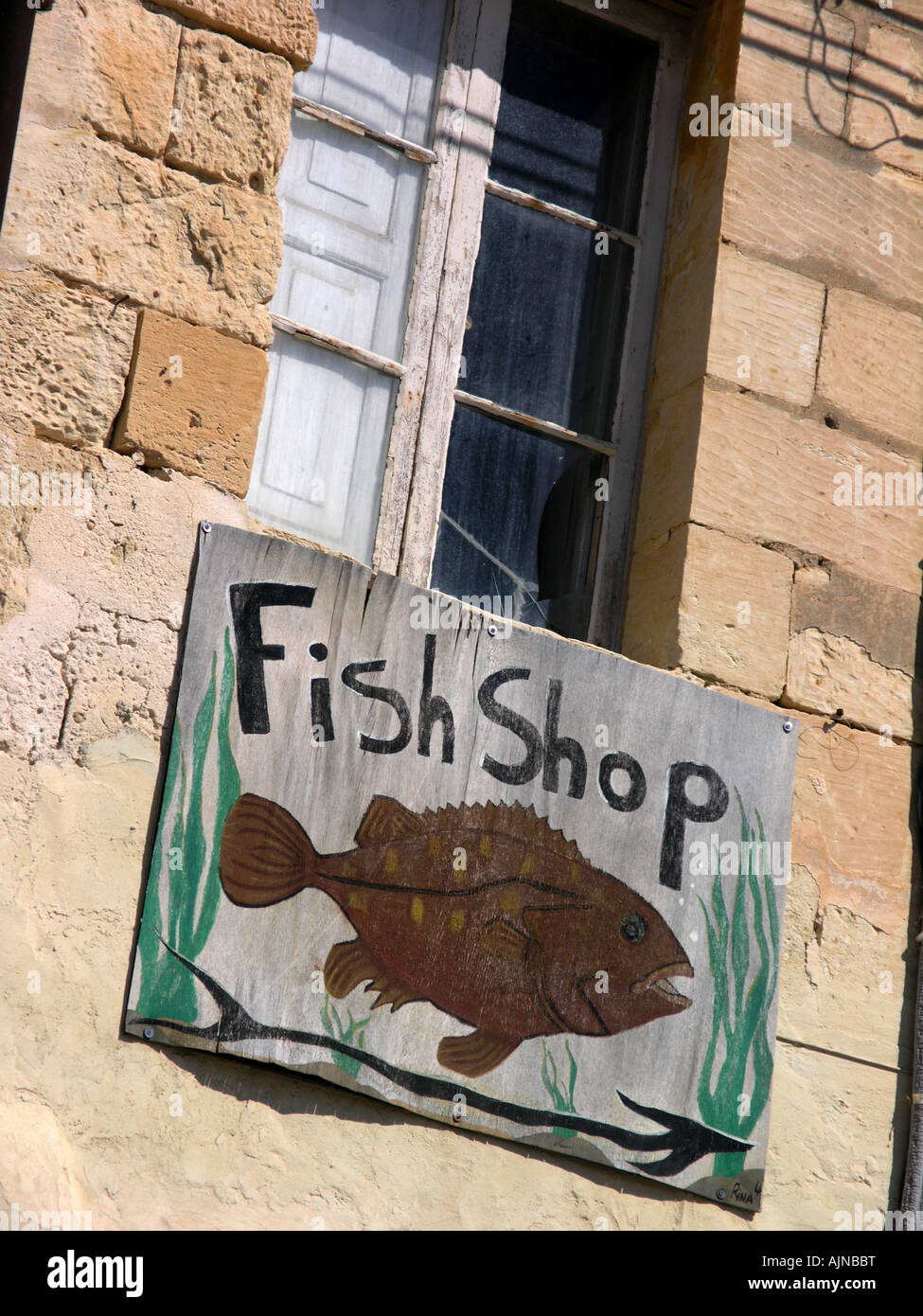 Fish Shop sign in Malta Stock Photo - Alamy