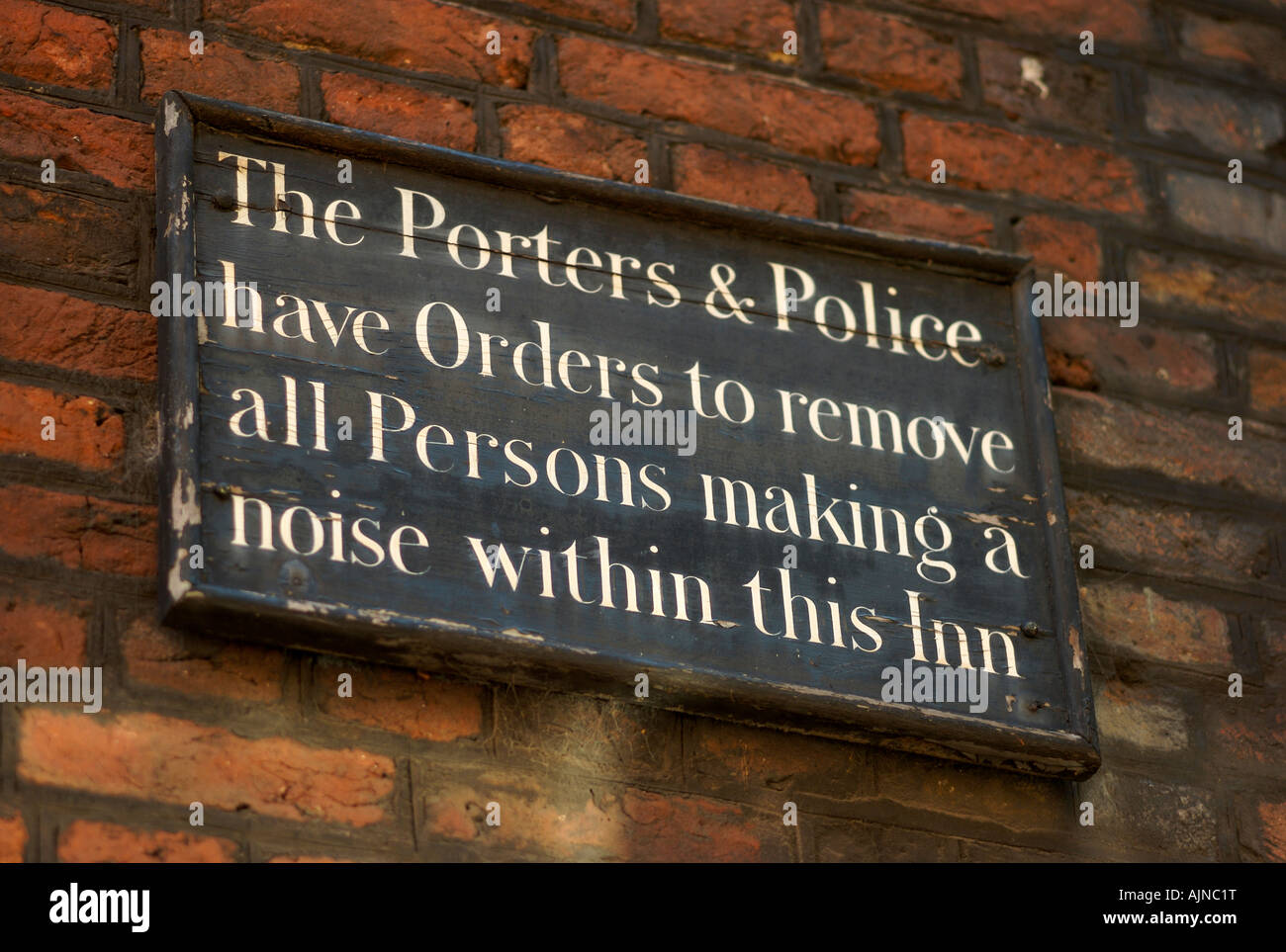 An old warning sign in Lincoln's Inn London UK Stock Photo - Alamy
