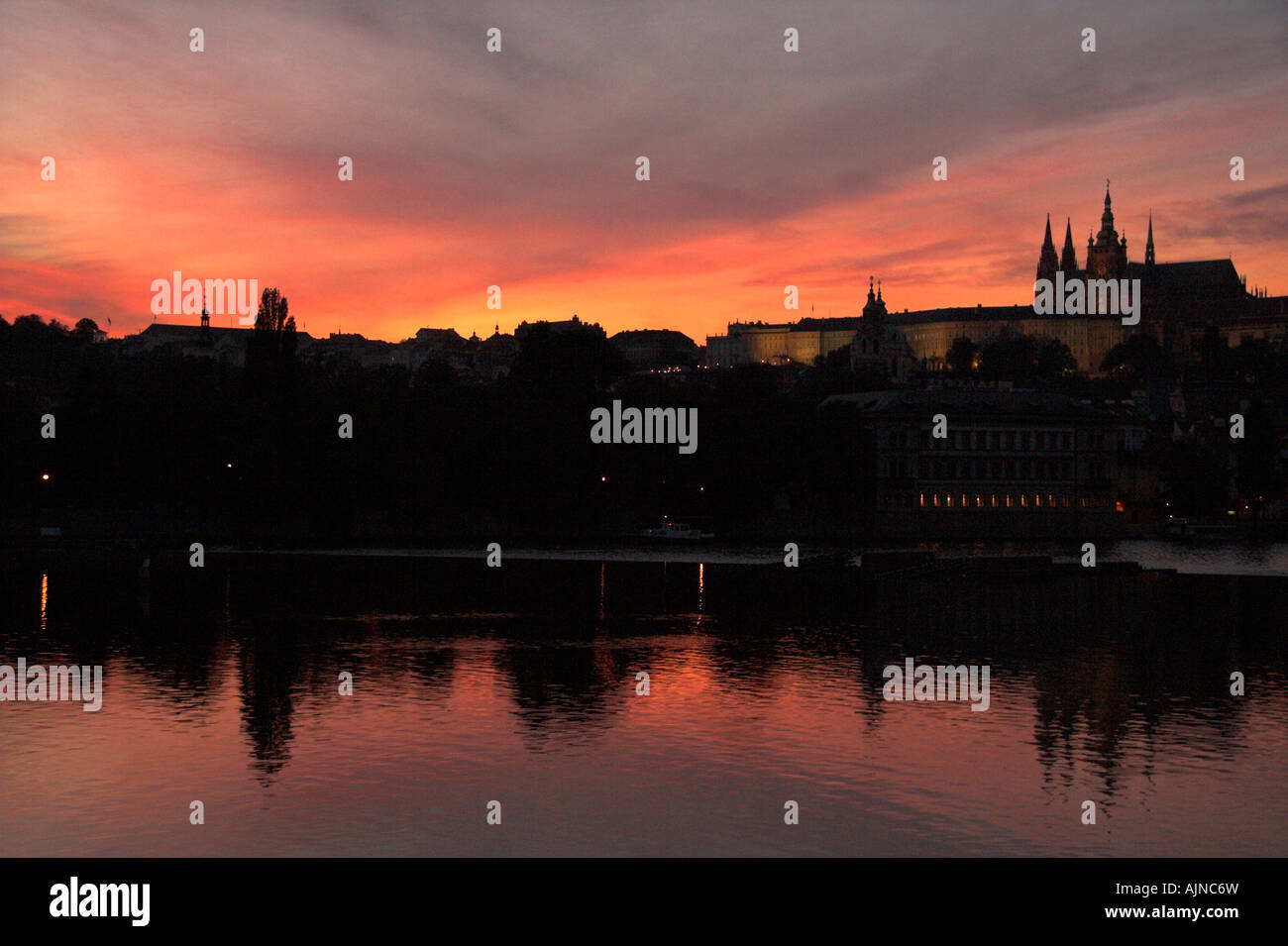 Sunset, Prague Castle, Czech Republic, Europe Stock Photo - Alamy