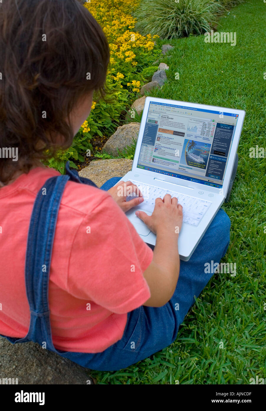 Woman working pc in exterior hi-res stock photography and images - Alamy