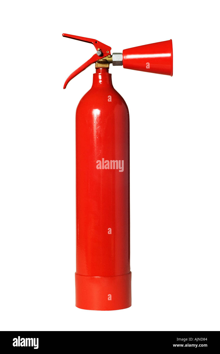 FIRE RED EXTINGUISHER ON WHITE BACKGROUND Stock Photo - Alamy