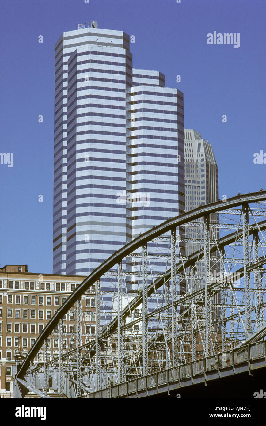 Pittsburgh PA Pennsylvania office building bridge design abstract Stock ...