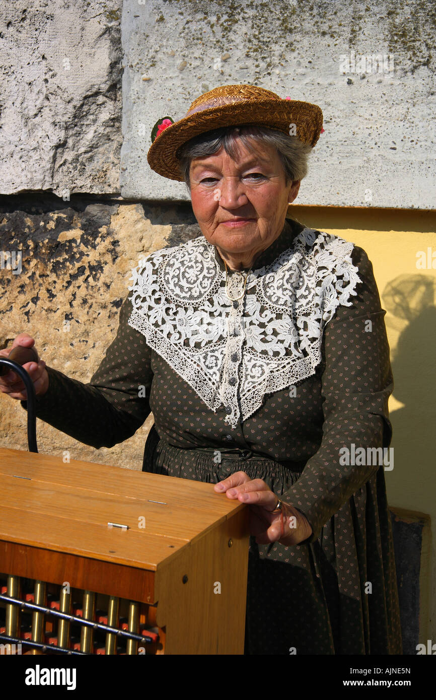 Organ Lady in Budapest Stock Photo - Alamy