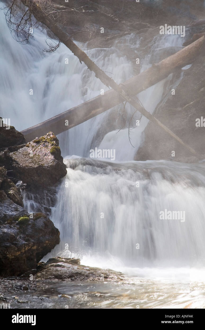 Waterfalls with logs Stock Photo - Alamy