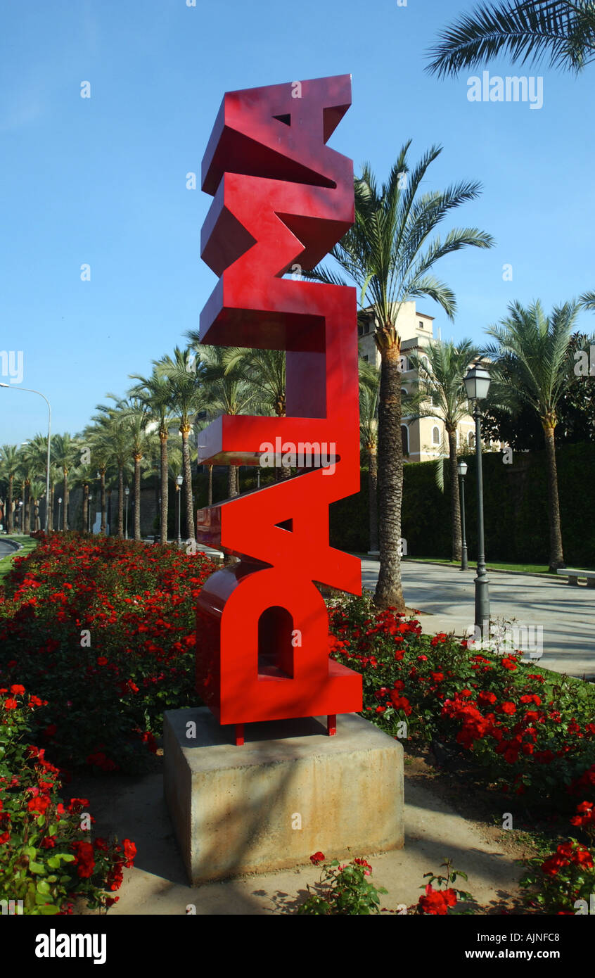Palma sign sculpture in Palma de Mallorca Stock Photo - Alamy