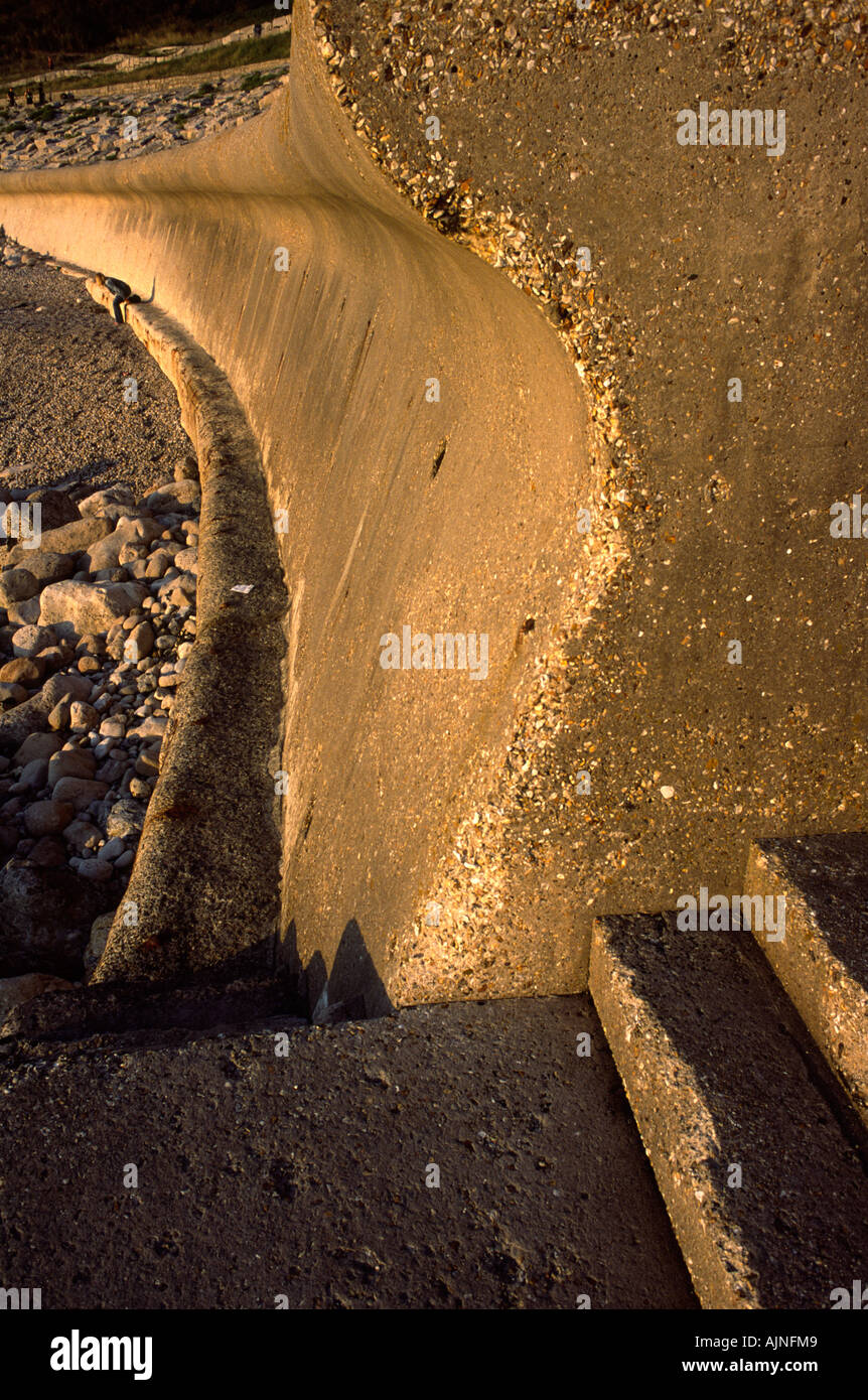 Portland coastal sea defence wall in Dorset county England UK Stock ...